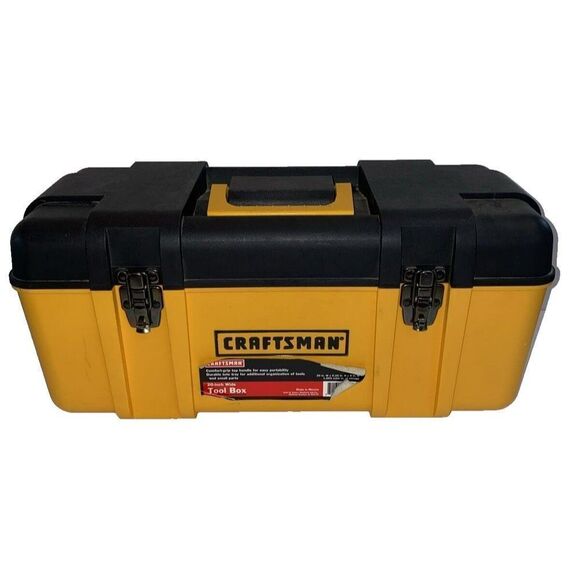 Other | Craftsman Large Plastic Tool Box W Removable Tray Yellow Black ...